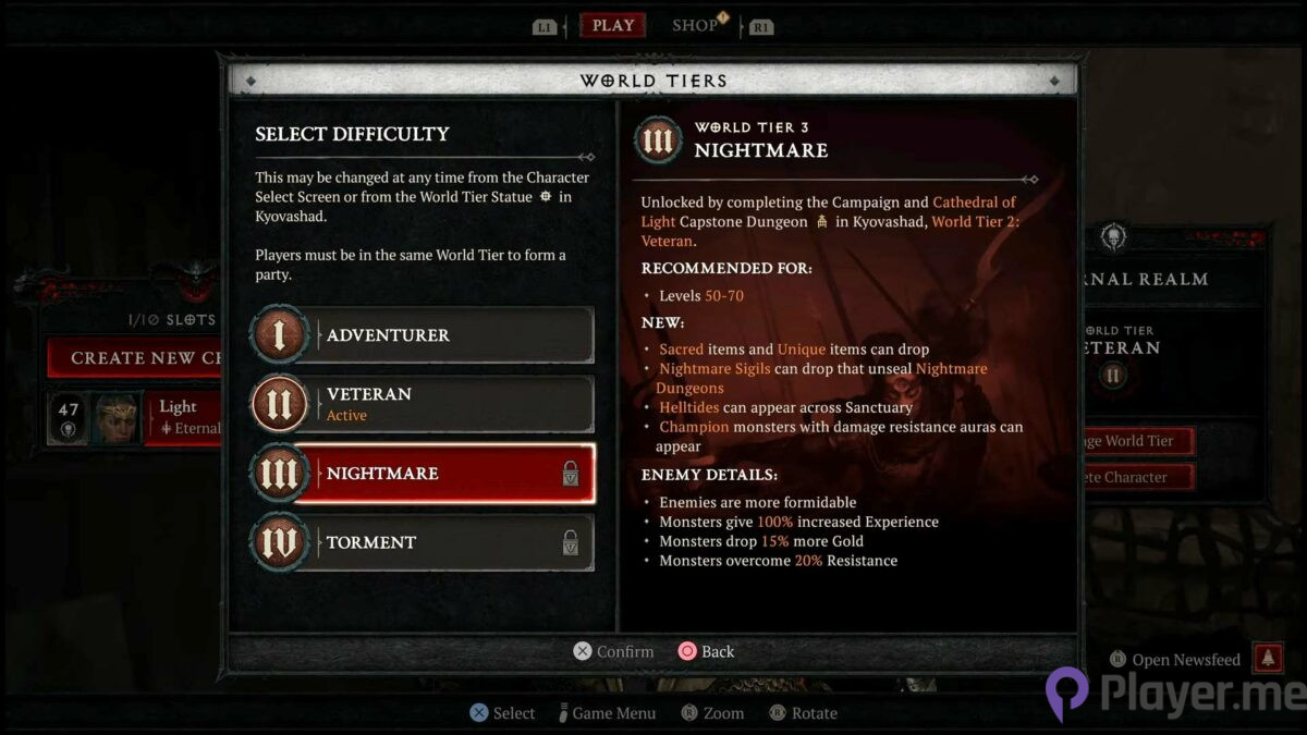 How to Change World Tiers in Diablo 4? - Player.me